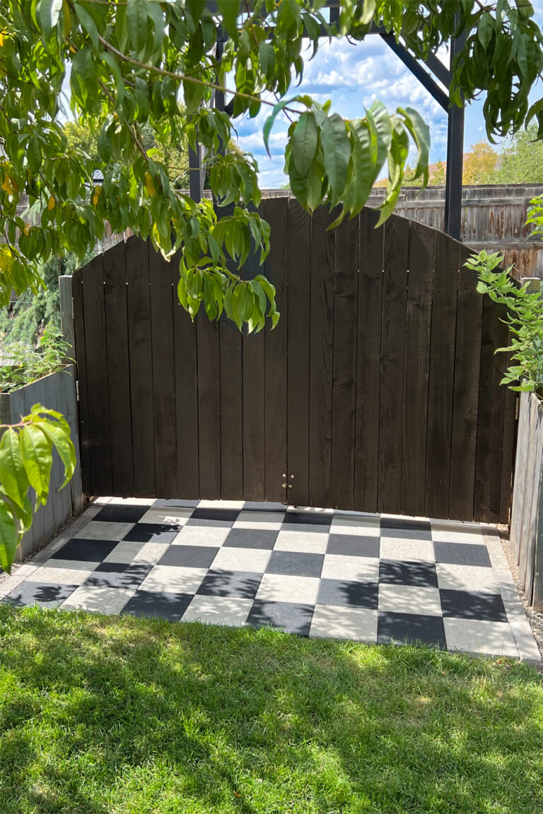 Checkerboard Pattern Pavers in the Backyard - Stacy Risenmay