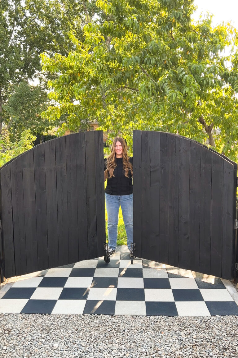 Checkerboard Pattern Pavers in the Backyard - Stacy Risenmay